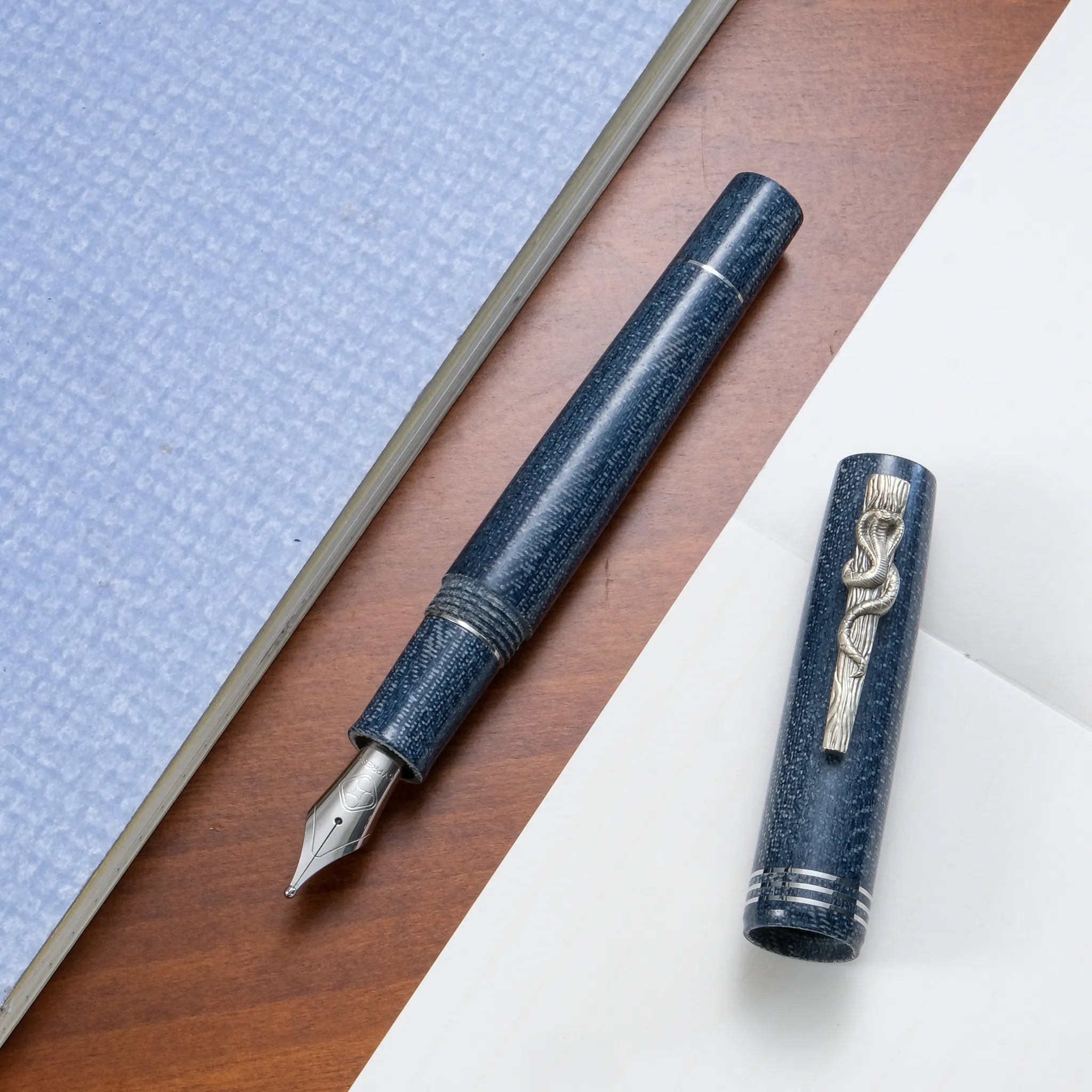 Muze x Cypress 5th Anniversary Cobra Fountain Pen - Blue Cobra – Muze Pens